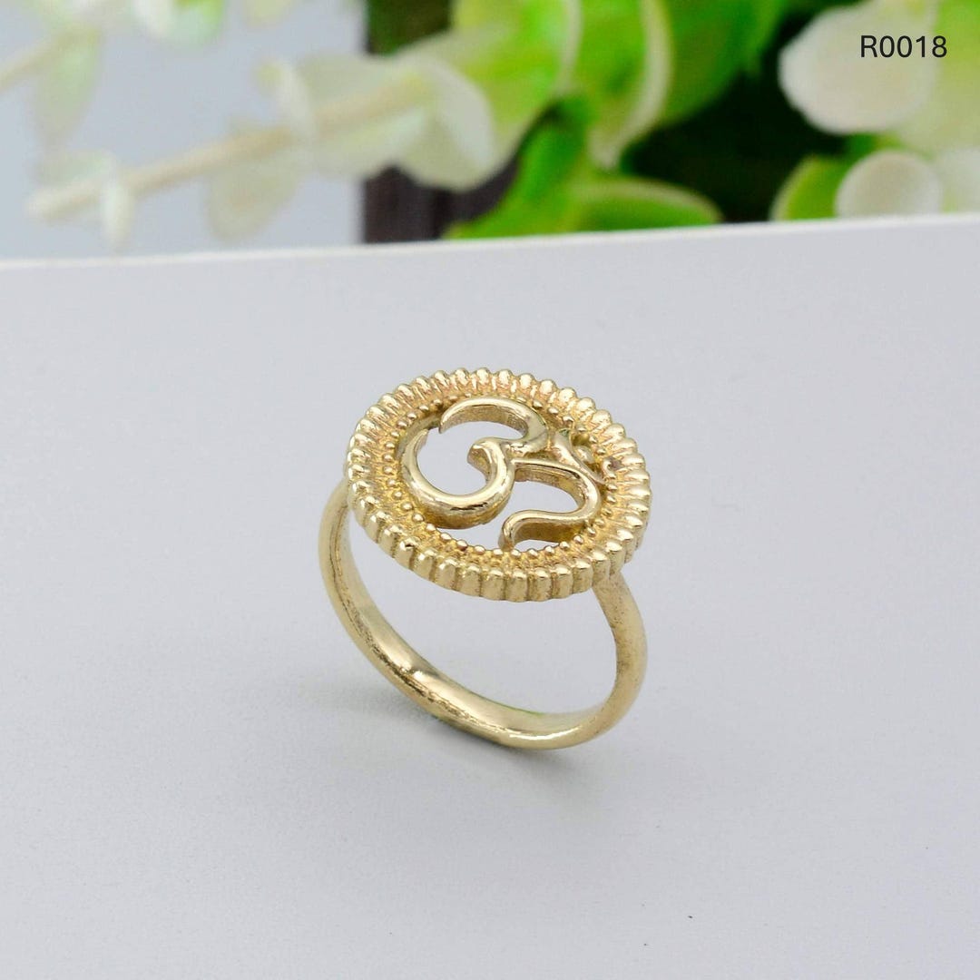 Om Gold Ring: Spiritual Hindu Symbol Jewelry for Meditation, - Etsy