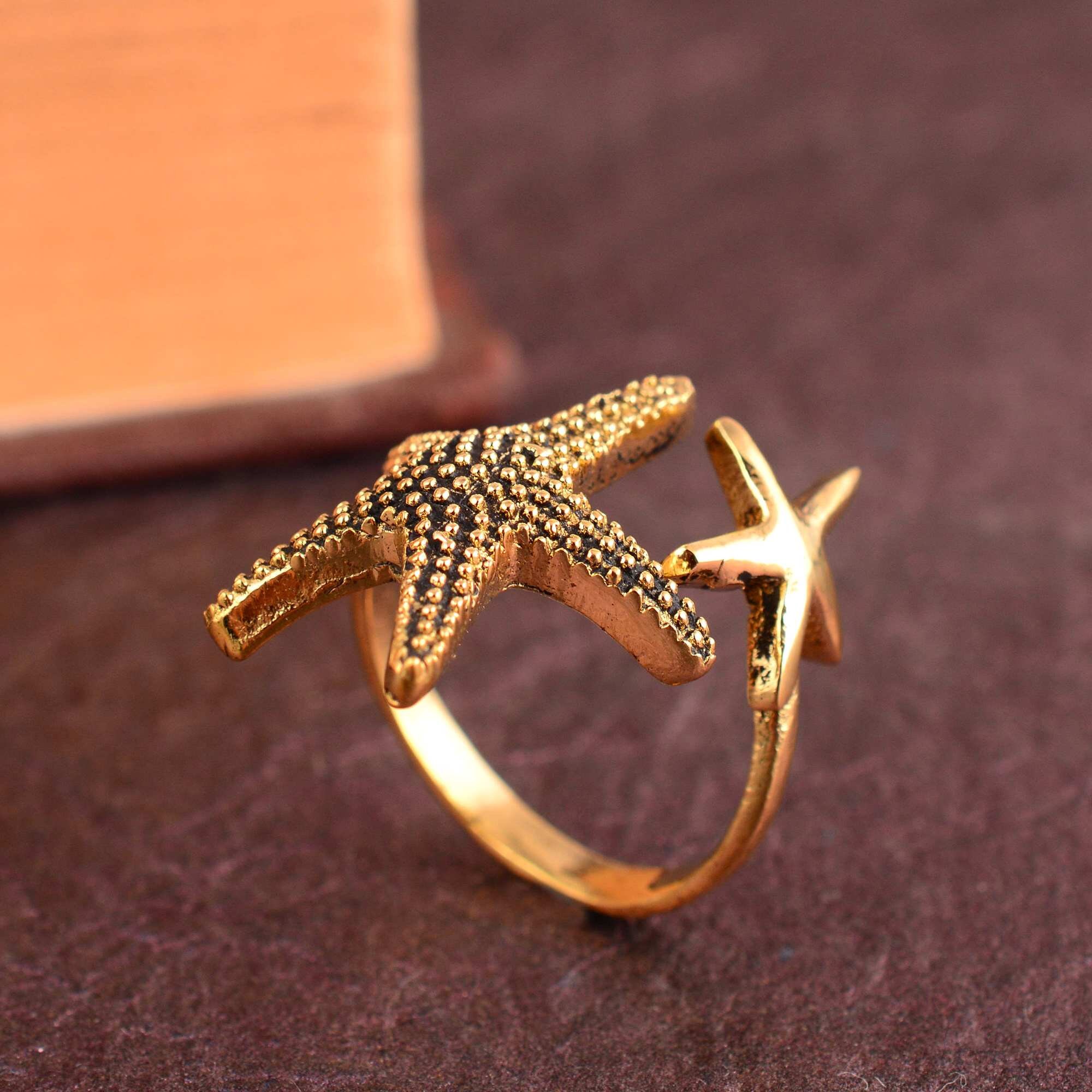 Star Fish Ring Ocean Lover's Starfish Ring Adjustable - Etsy