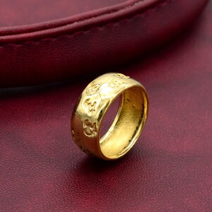 Om Ring Band, Brass Ring, Ohm Ring, Engraved Om Band, Vintage Ring ...