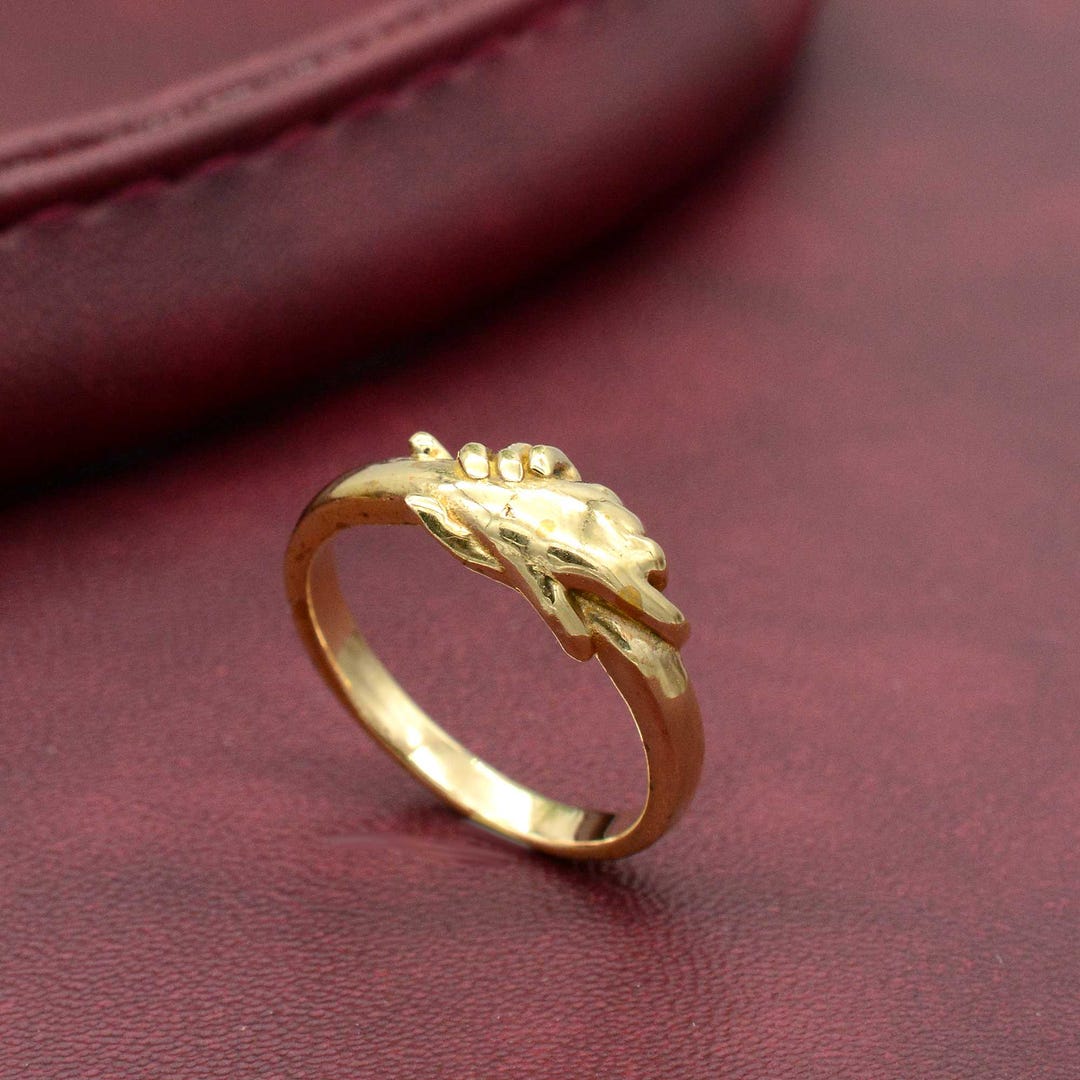 Gold Fede Ring, Claddagh Ring, Hidden Heart Ring, Vintage Fede Gimmel ...