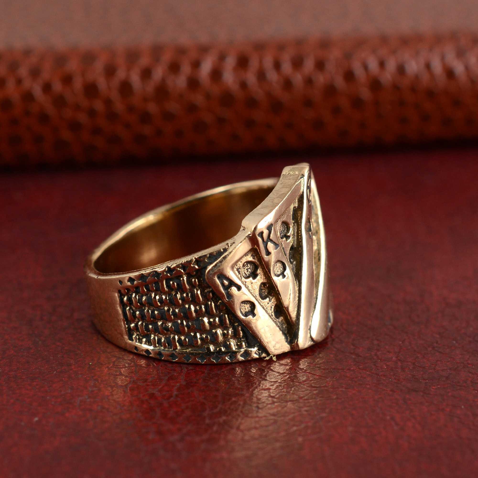 Gold Poker Card Ring Luck Ring Handmade Ring Playing Card - Etsy