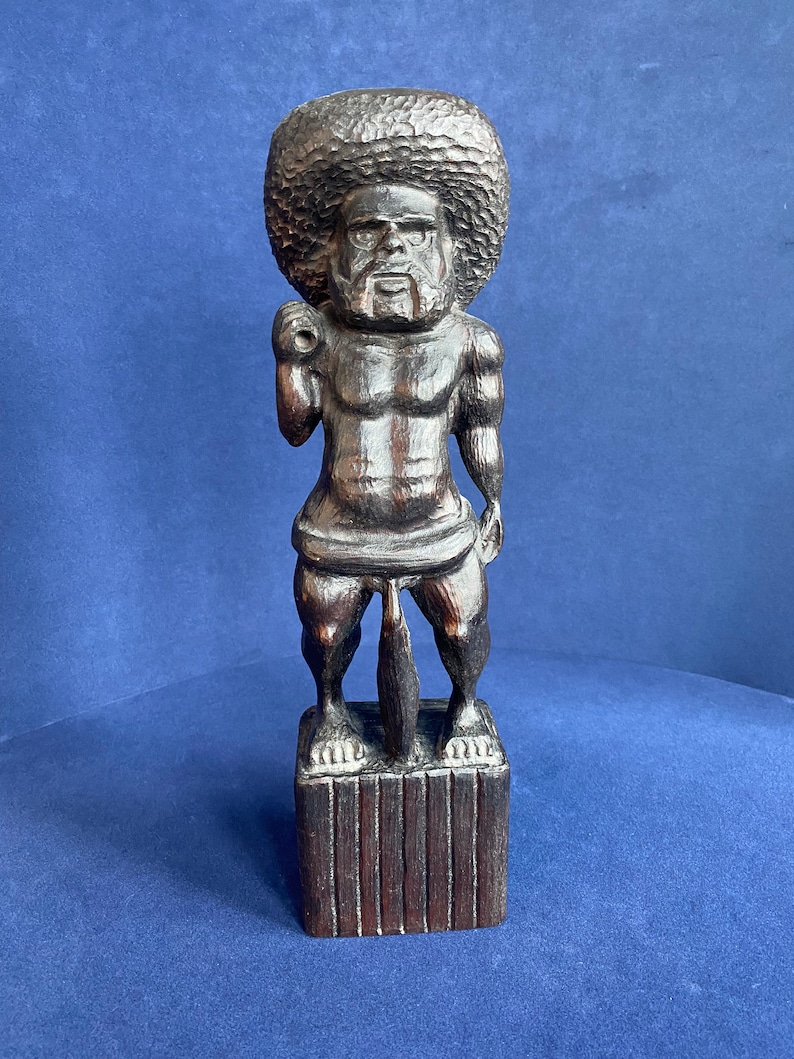 Ebony Handmade Bes Fertility God Wooden Statue 35 Cm African Art - Etsy