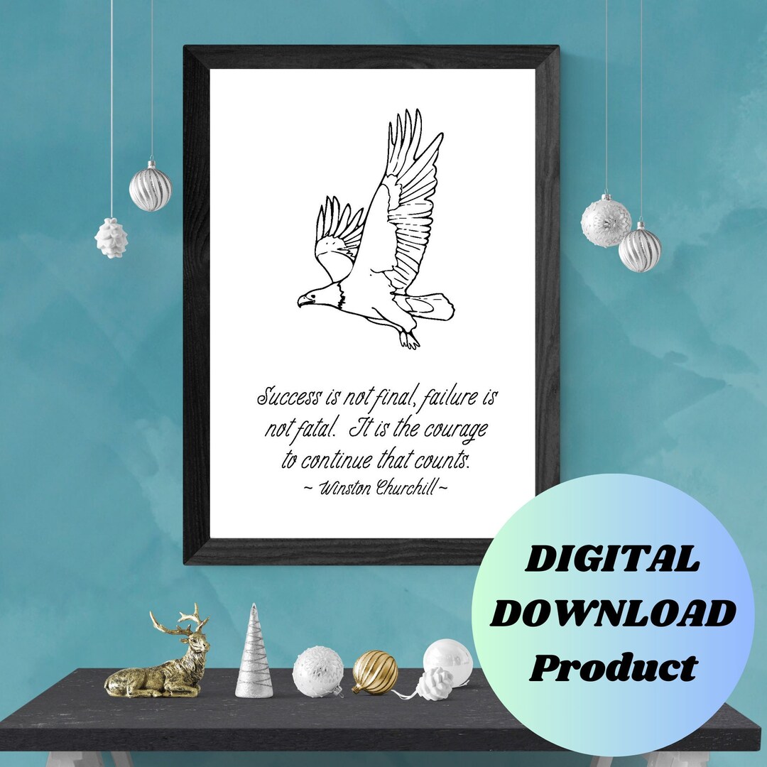 WINSTON CHURCHILL Motivational Quote, Printable Art, House Decor, Home ...