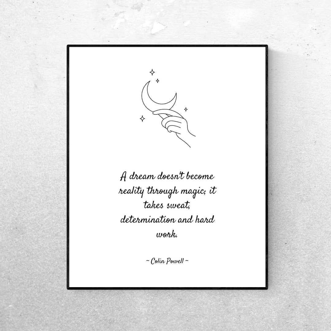DETERMINATION QUOTE Wall Art Inspirational Gift Motivational Decor ...