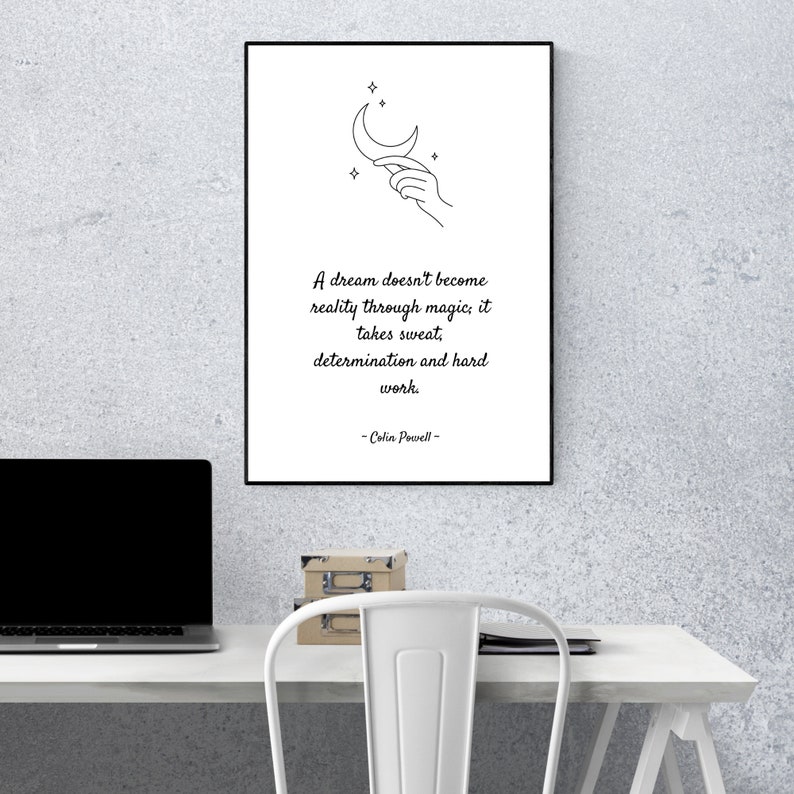 DETERMINATION QUOTE Wall Art Inspirational Gift Motivational Decor ...