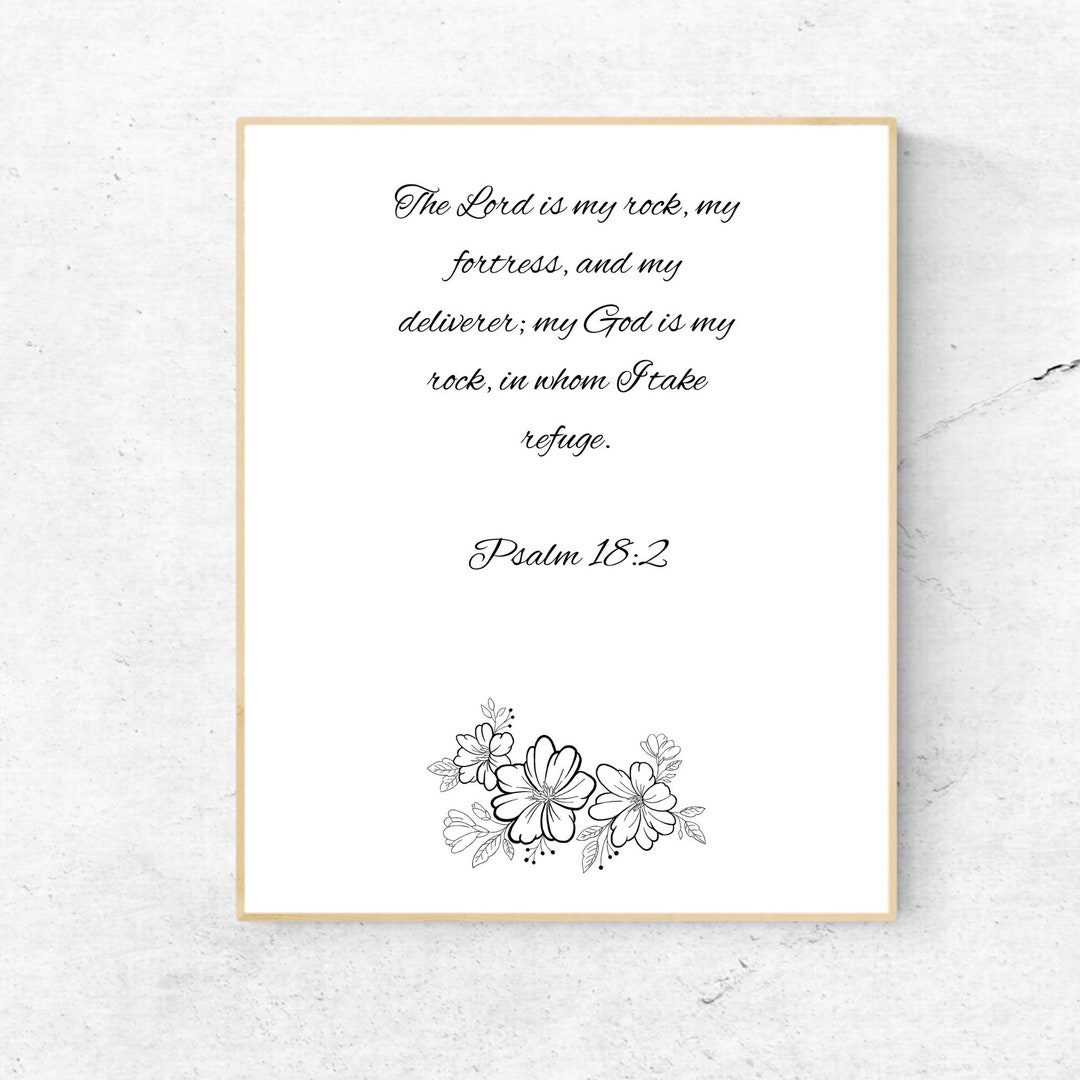 PSALM 18:2, Bible Verse Printable, Faith Motivational Print, Reflection ...
