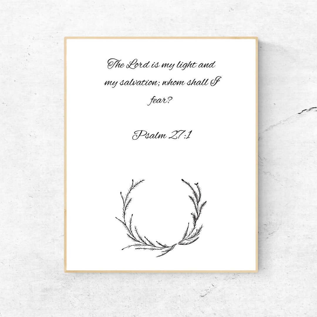 PSALM 27:1 , Bible Verse Printable, Faith Motivational Print ...