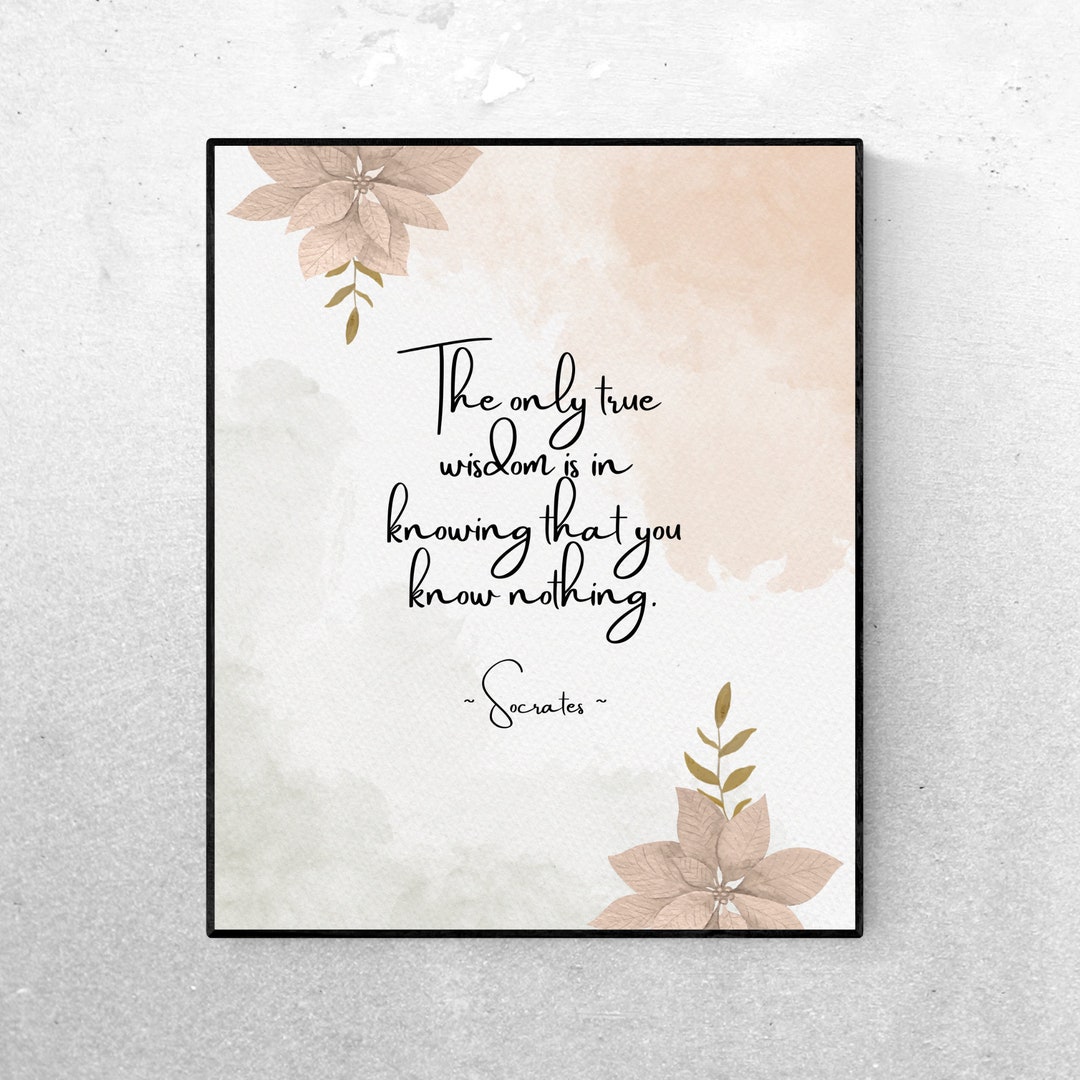 WISDOM QUOTE Wall Art Inspirational Gift Motivational Decor Office ...