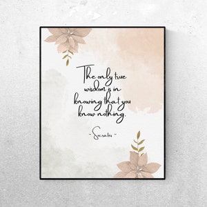 WISDOM QUOTE Wall Art Inspirational Gift Motivational Decor Office ...