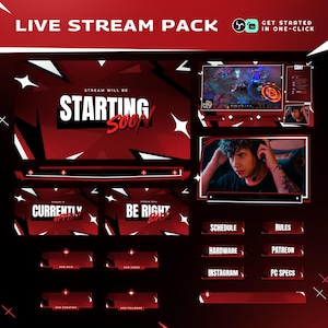 Bold Red Impact Stream Pack | Dark Futuristic Animated Bundle | Twitch ...