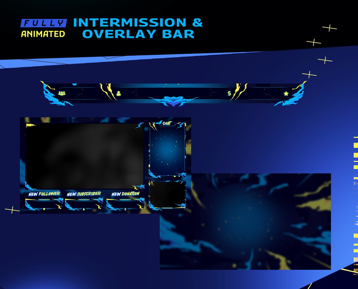 Liquid Splash Animated Twitch Overlay Package Bundle/liquid Overlay ...