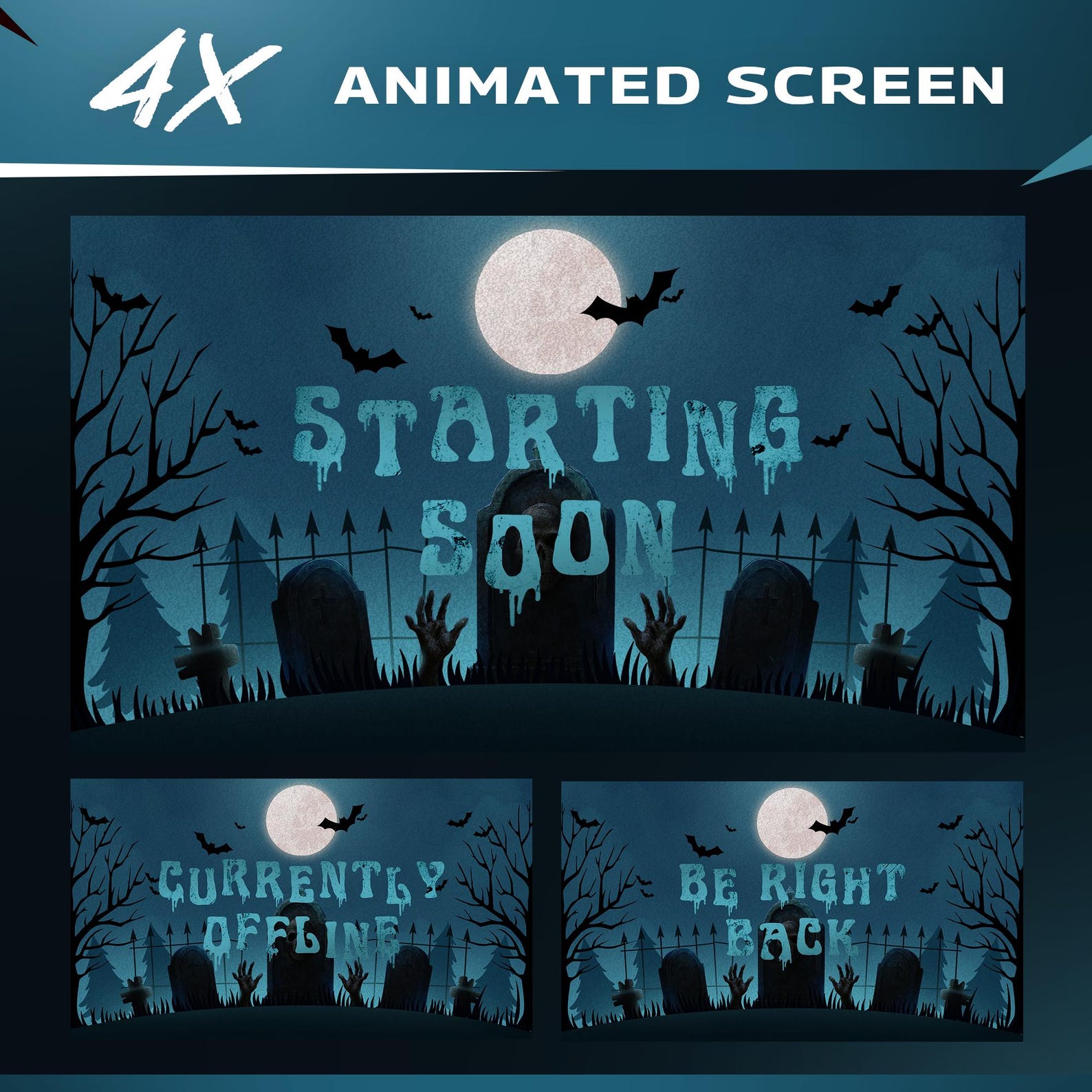 Scary Halloween Stream Overlay: Dark Cute Haunted Night Theme for ...