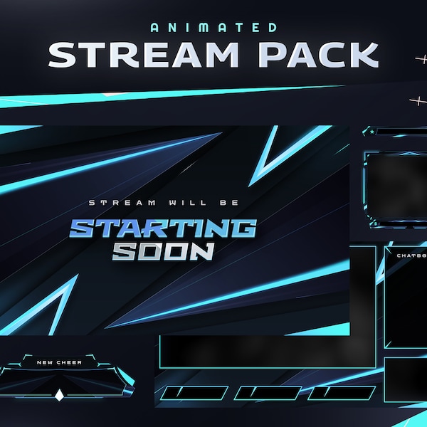 Blue Animated Stream Package - Etsy