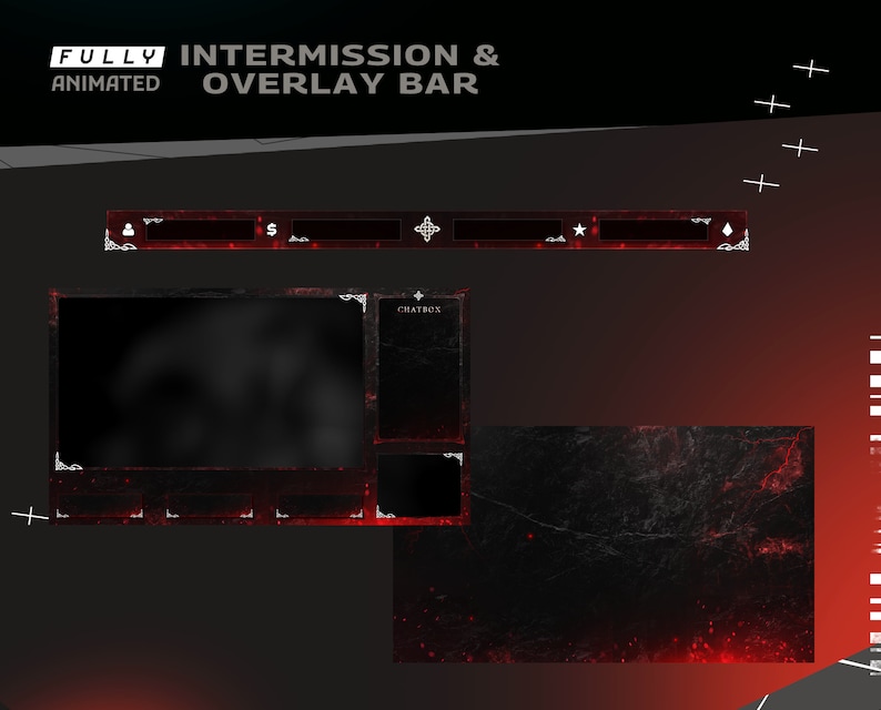 Qonquest Animated Stream Package/twitch Graphic Overlay/ Dark Gaming ...
