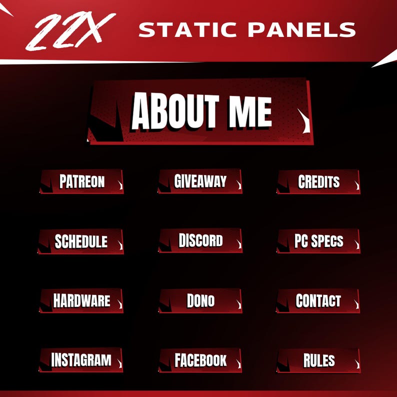 Animated Red Impact Stream Pack: Bold Futuristic for Twitch and Obs ...
