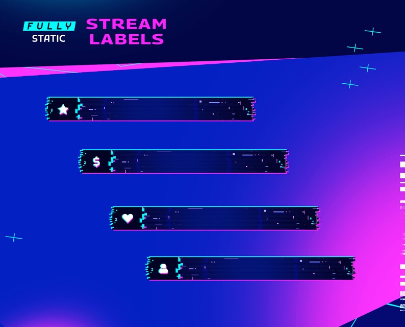 Cyber Glitch Animated Twitch Overlay Package Bundle/cyber Theme/horror ...