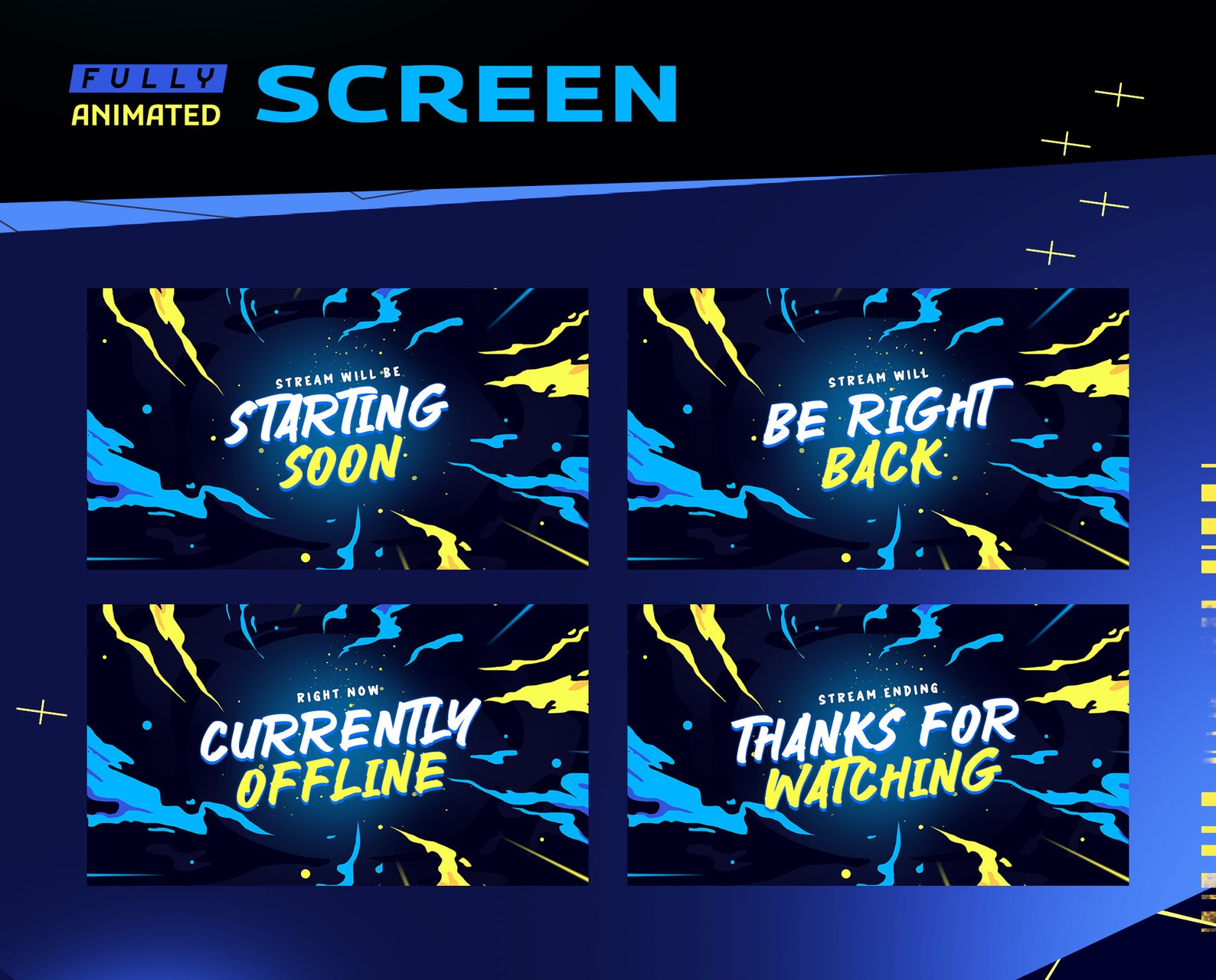 Liquid Splash Animated Twitch Overlay Package Bundle/liquid Overlay ...
