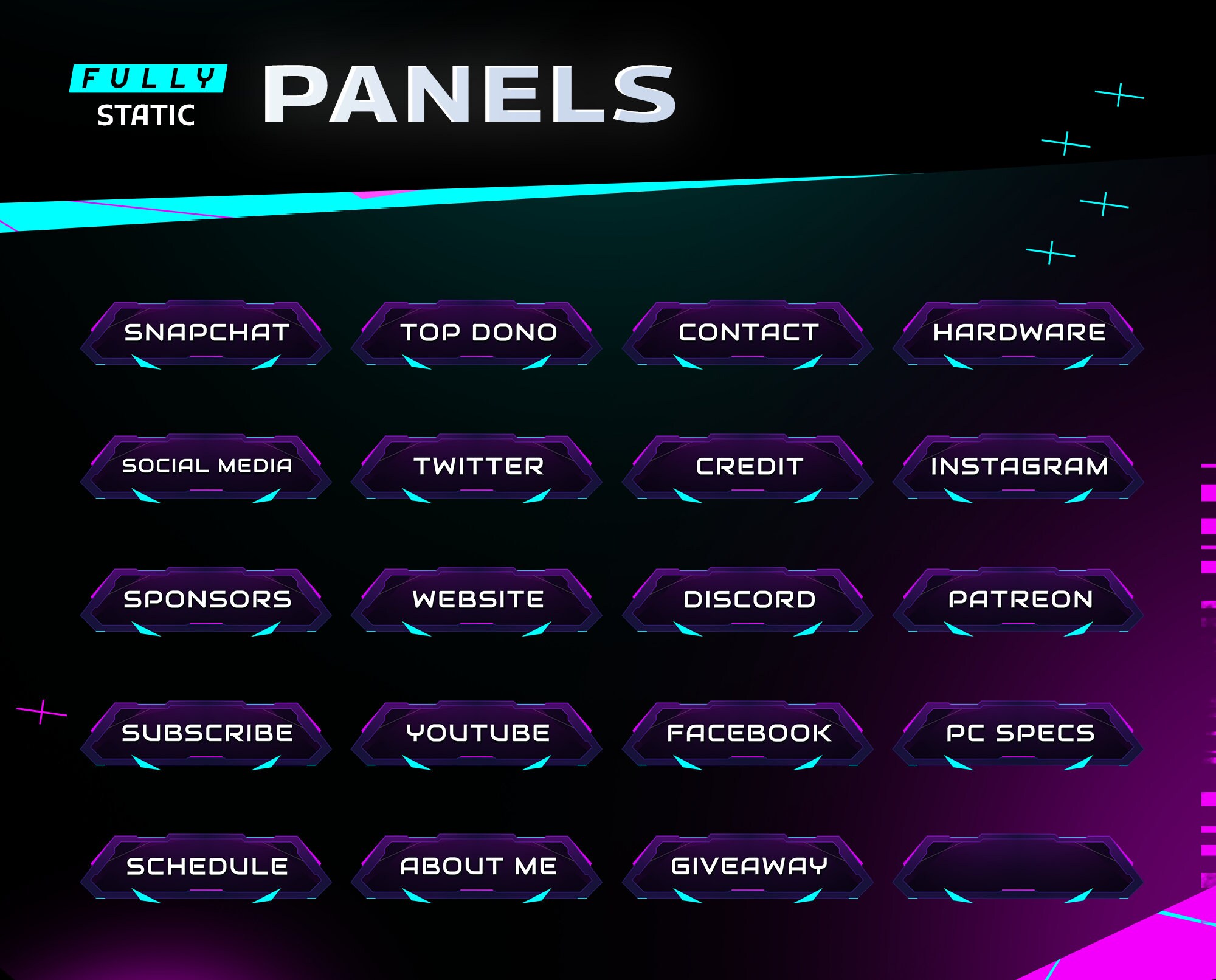 Radial Static Stream Panels Twitch Graphic Overlay/futuristic Modern ...