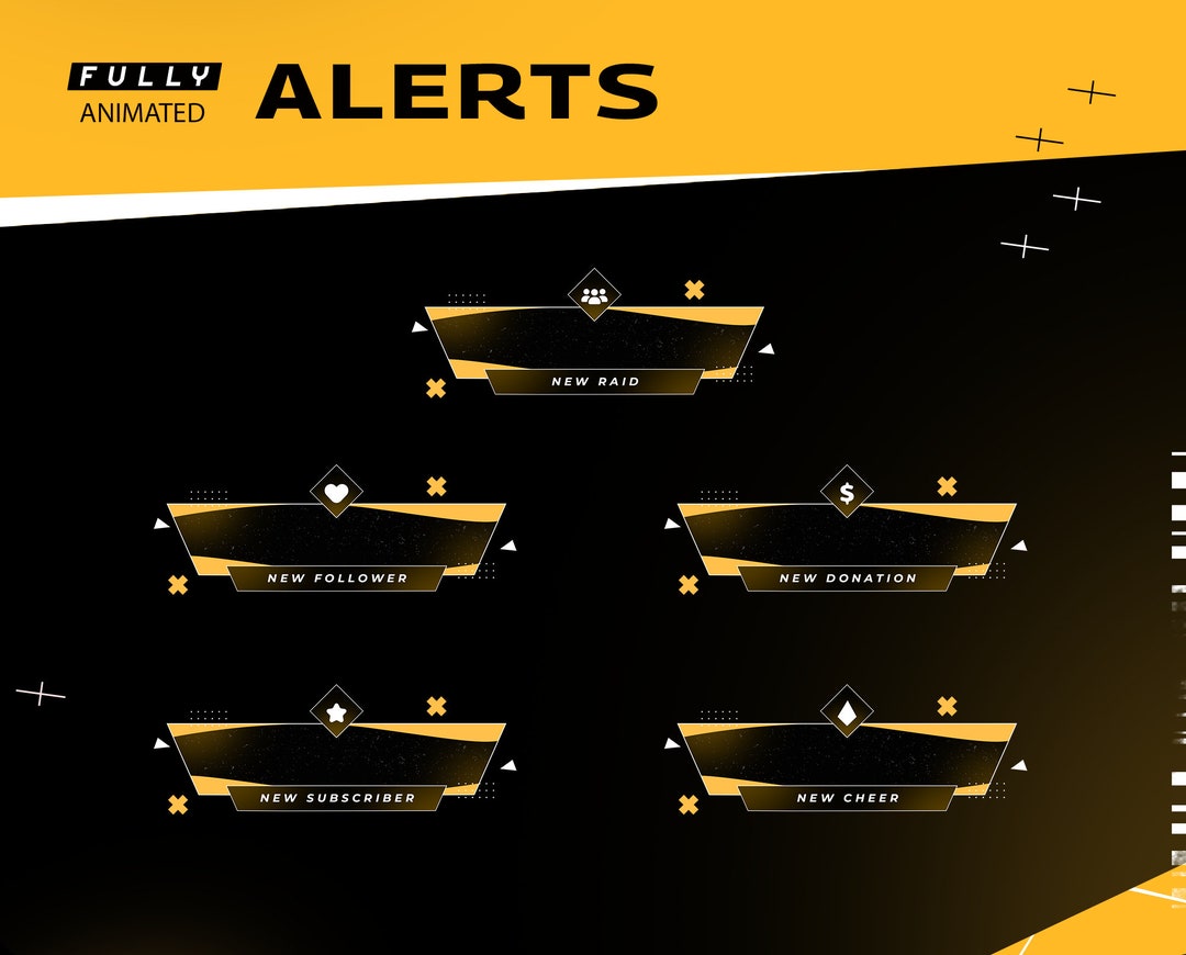 Yellow Pulse Animated Alert for Twitch, Kick and Youtube/abstract Theme ...