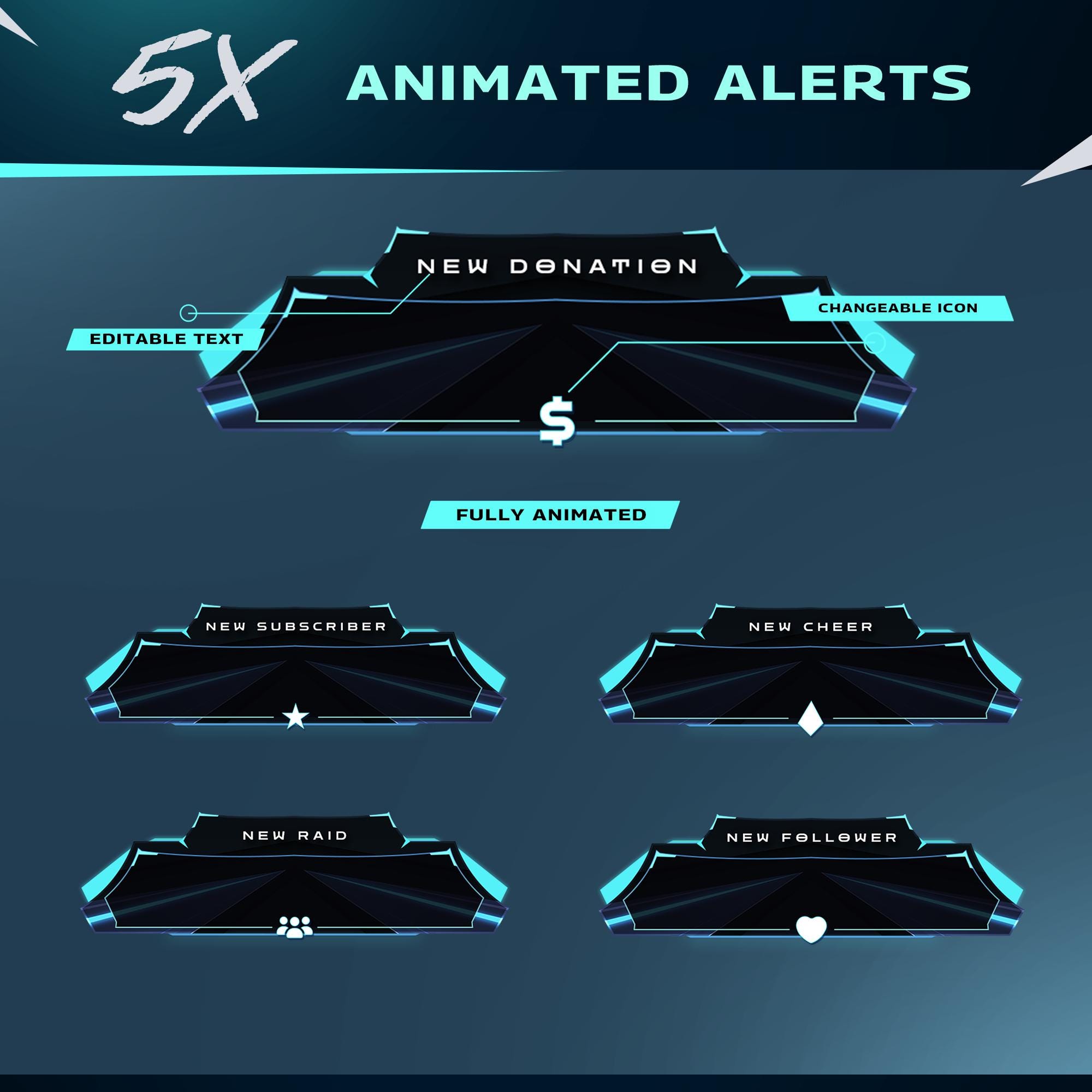 Animated Devour Stream Overlay: Neon Blue Sci-fi Design for Twitch and ...