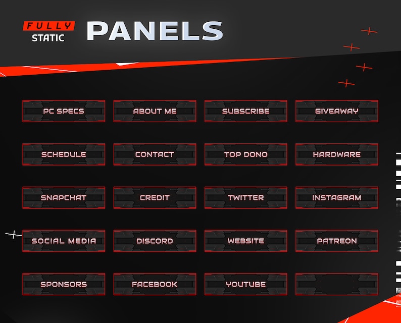 Metallic Sector Animated Stream Package-twitch Graphic Overlay ...