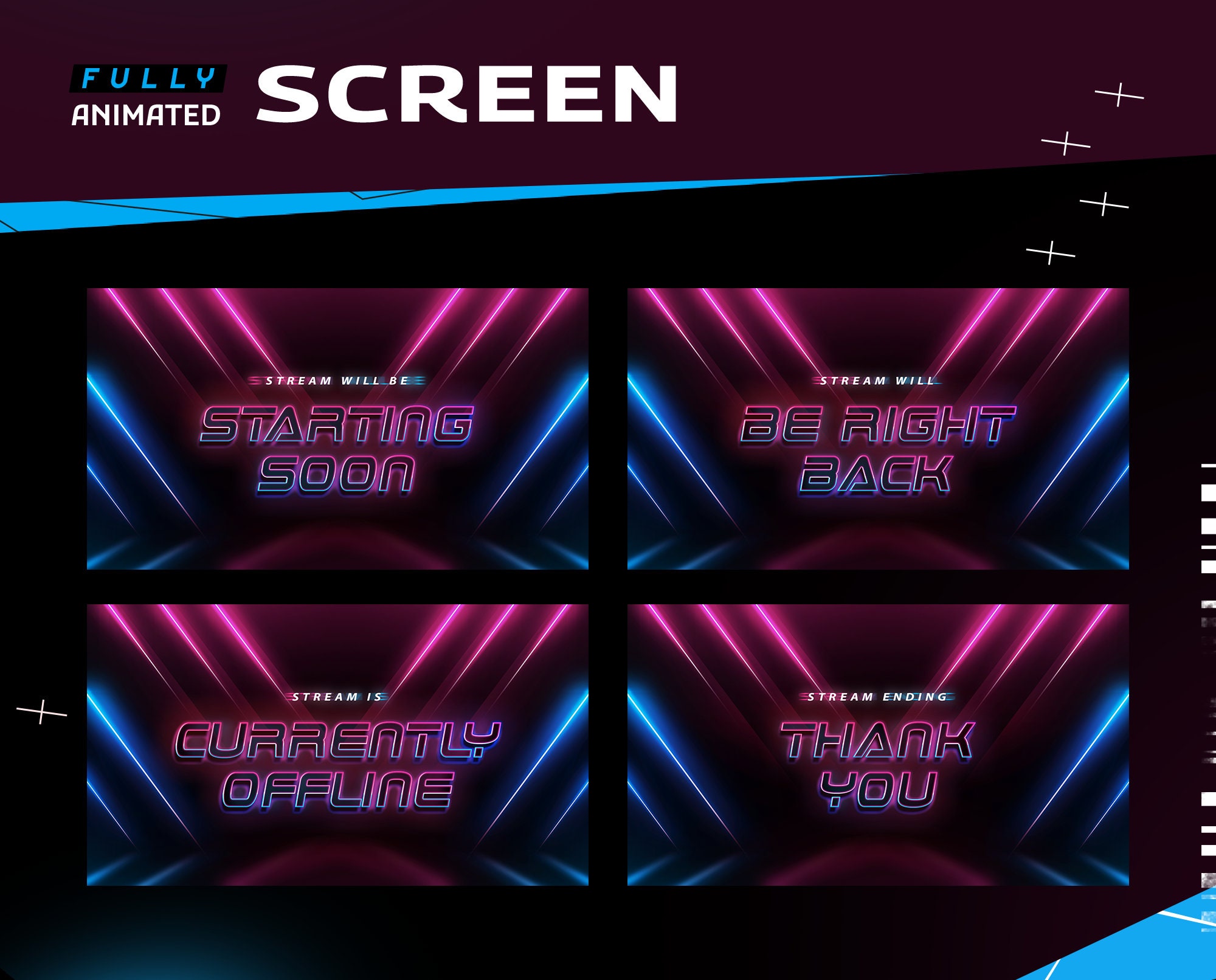 Exit Light Animated Stream Package for Twitch, Kick, Youtube/futuristic ...