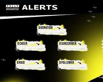 Ripped Paper Animated Twitch Overlay Stream Alert Bundle/dark - Etsy