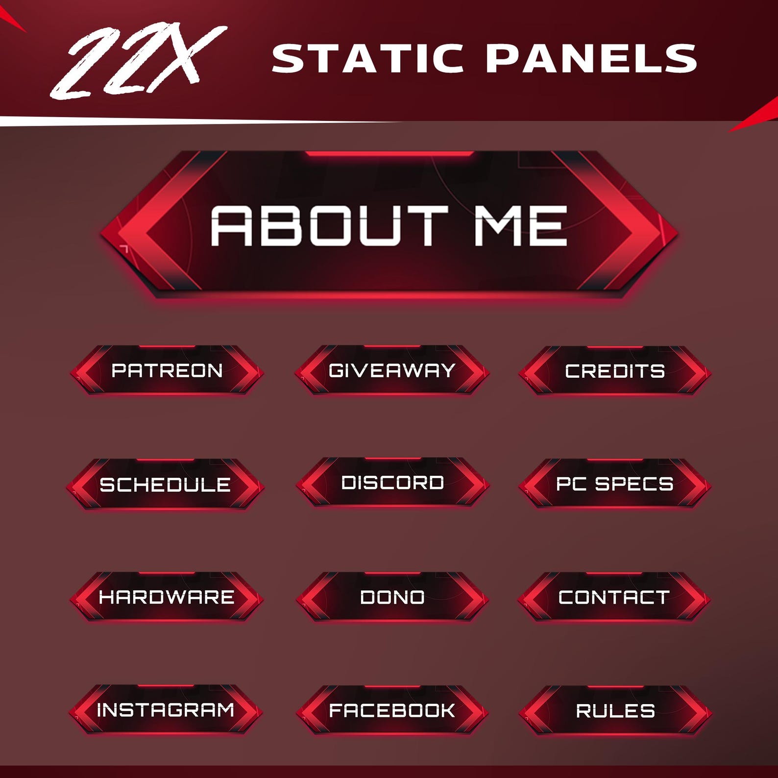 Animated Sci-red Stream Package: Crimson Tech Interface for OBS ...