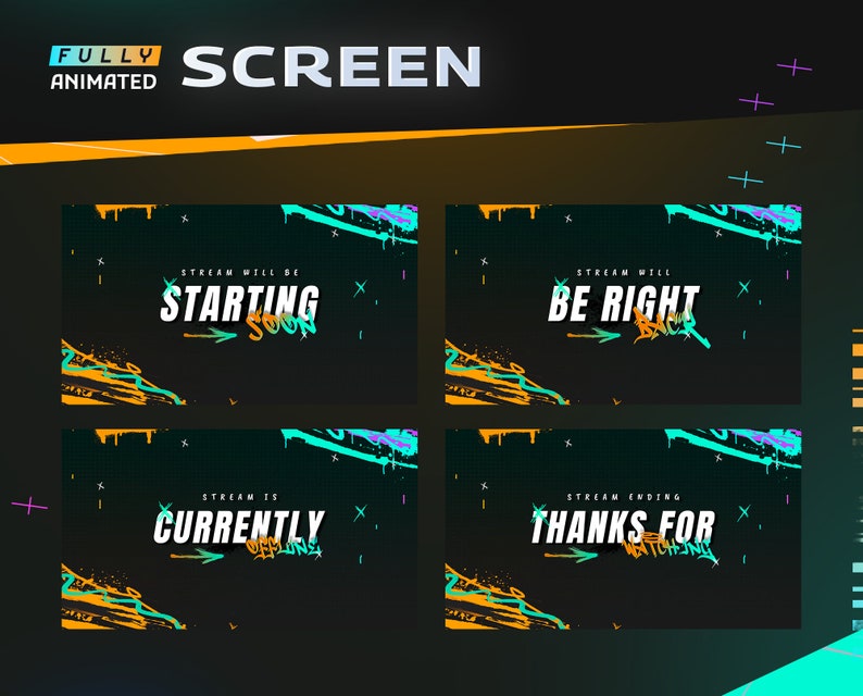 Neon Graffiti Twitch Overlay | Vandalism Alley Animated Pack | Twitch ...