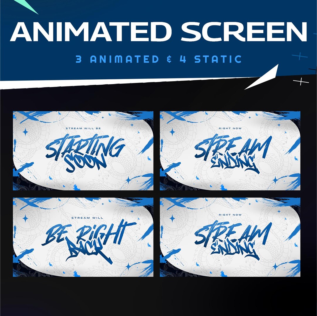 Dragon Surge Animated Stream Screen Package for Twitch/dragon Sketch ...