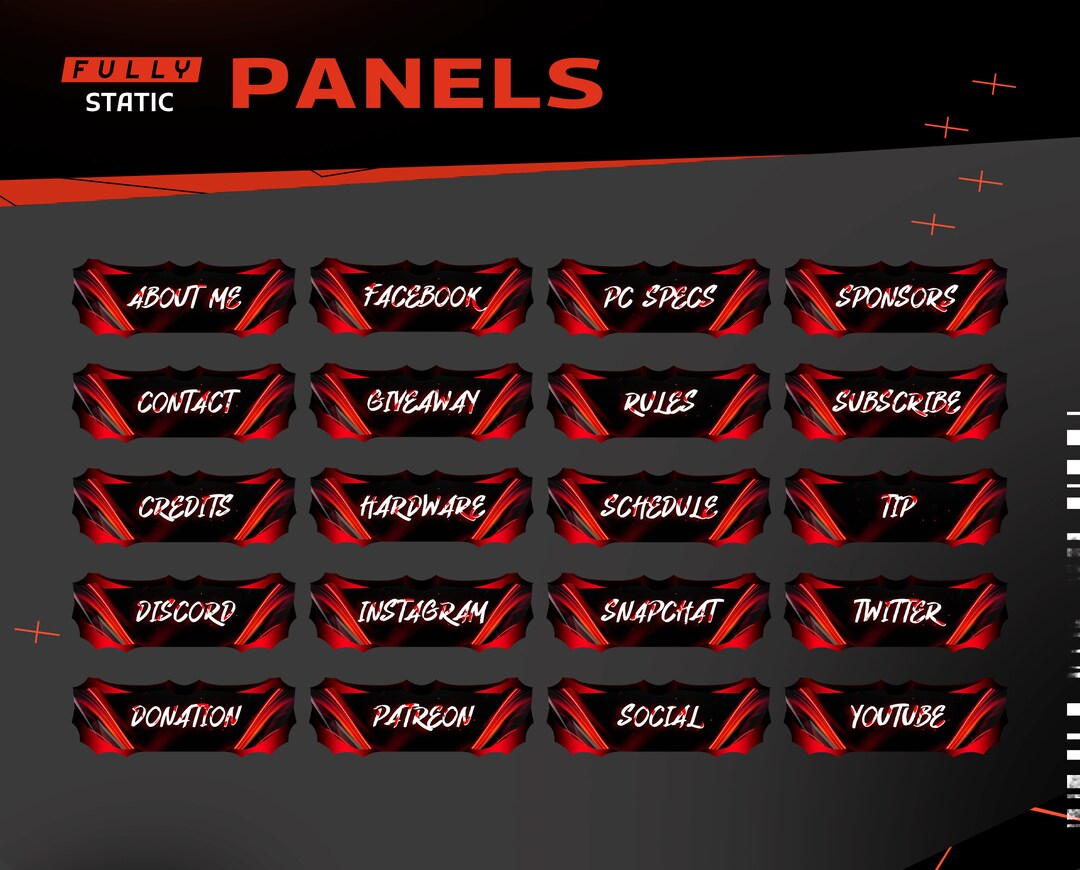 Forma Vermelha Static Stream Panel for Twitch, Kick, Youtube/abstract ...