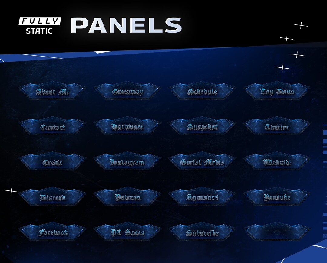 Frostbound Static Stream Panels Twitch Graphic Overlay/stream Overlay ...