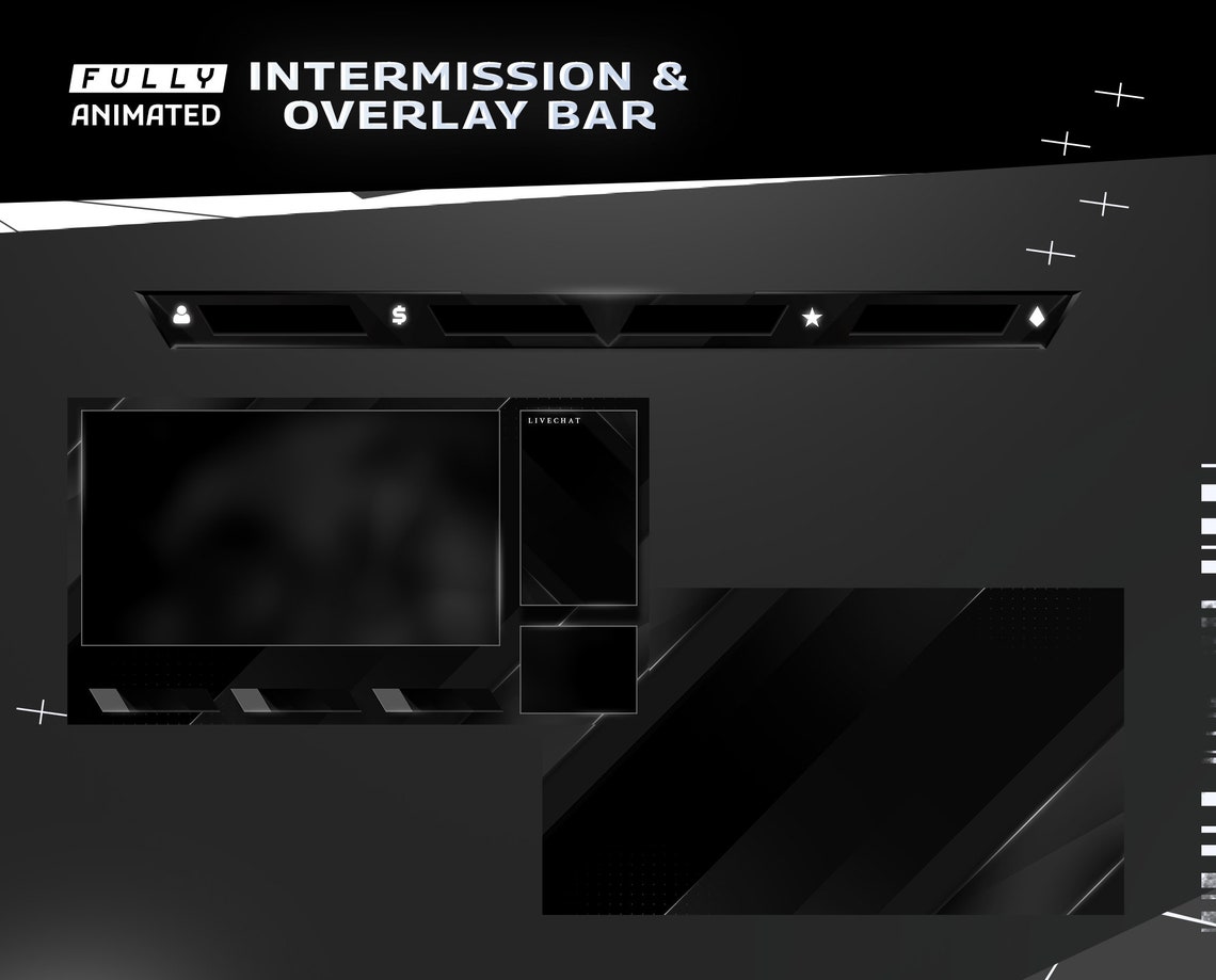 Graphite Animated Stream Package Twitch Overlay Graphic/gamer/simple ...