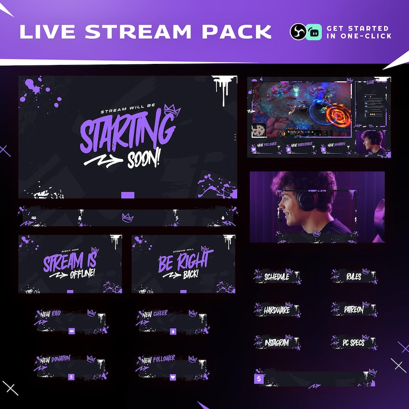 Purple Twitch Banner - Etsy UK