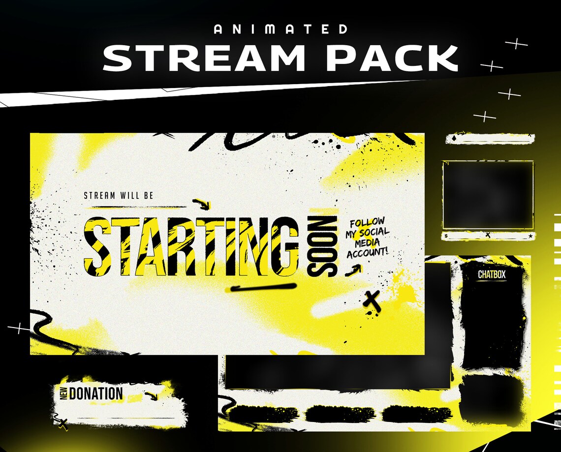 Vandalis More Animated Twitch Overlay Package/ink Brush/graffiti/paint ...