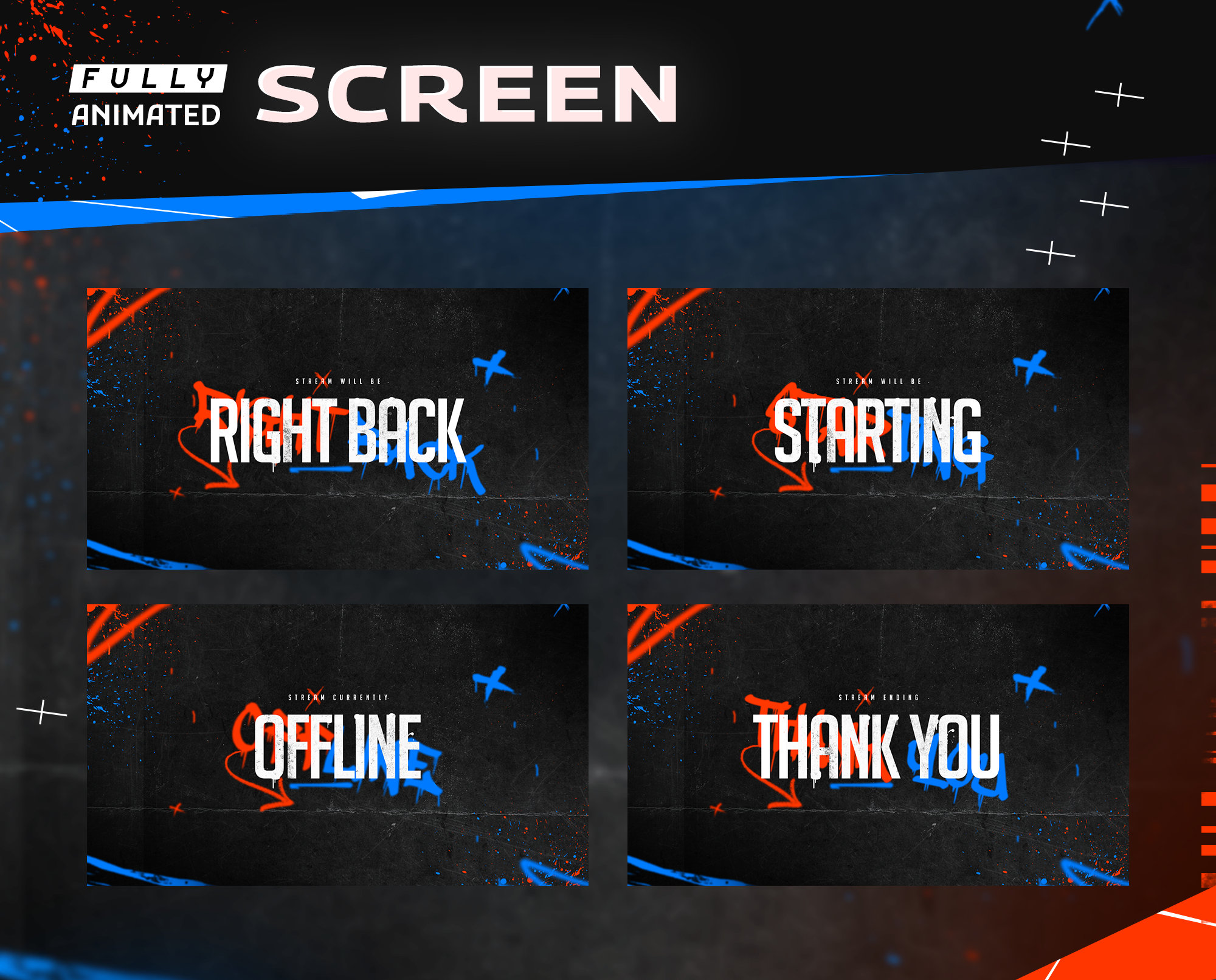 Tagging Animated Stream Package/twitch Graphic Gaming Overlay/modern ...