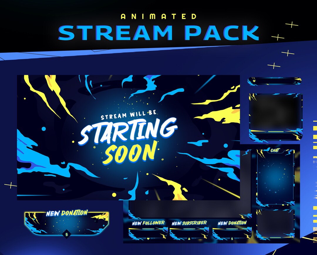 Liquid Splash Animated Twitch Overlay Package Bundle/liquid Overlay ...