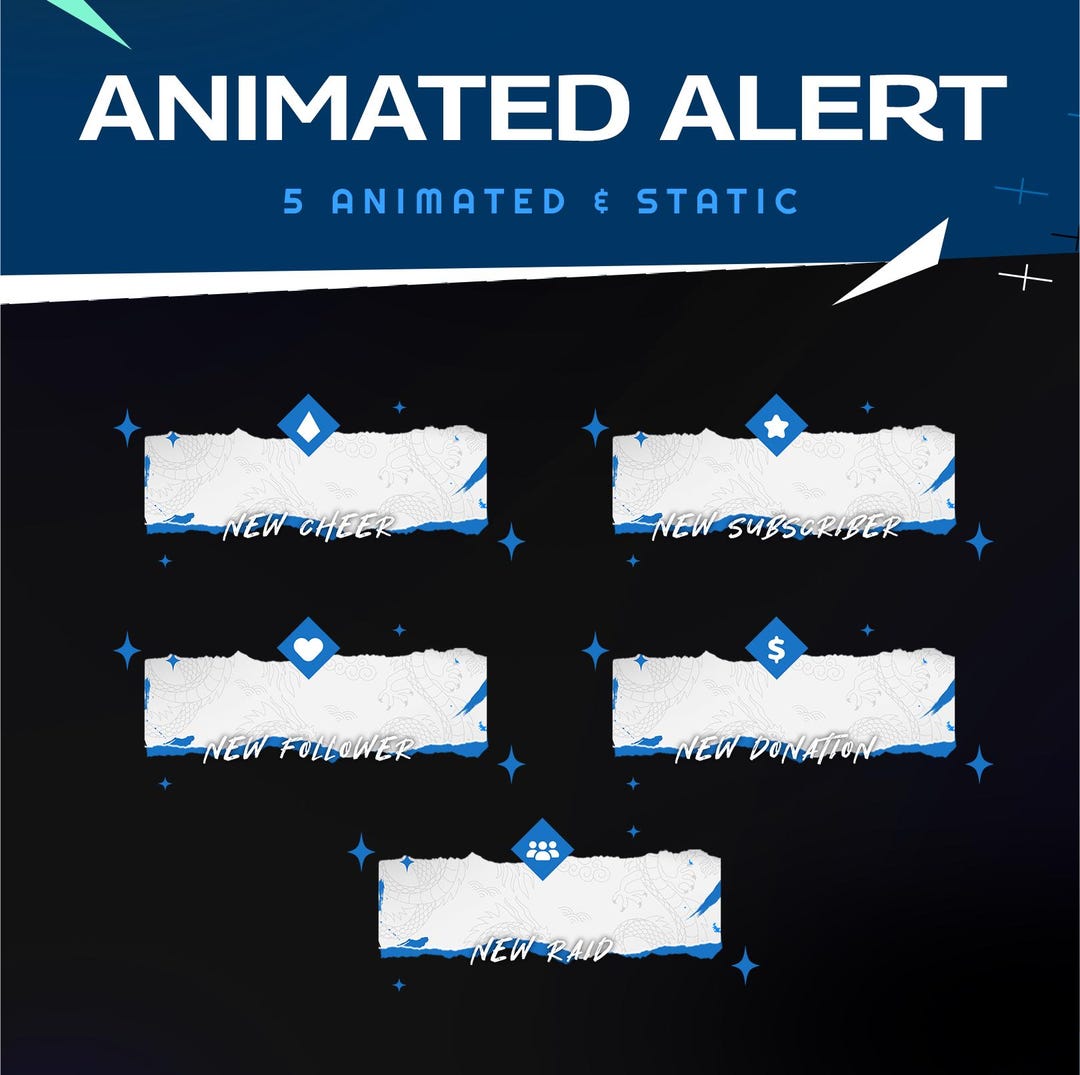 Dragon Surge Animated Stream Alerts Package for Twitch/dragon Sketch ...