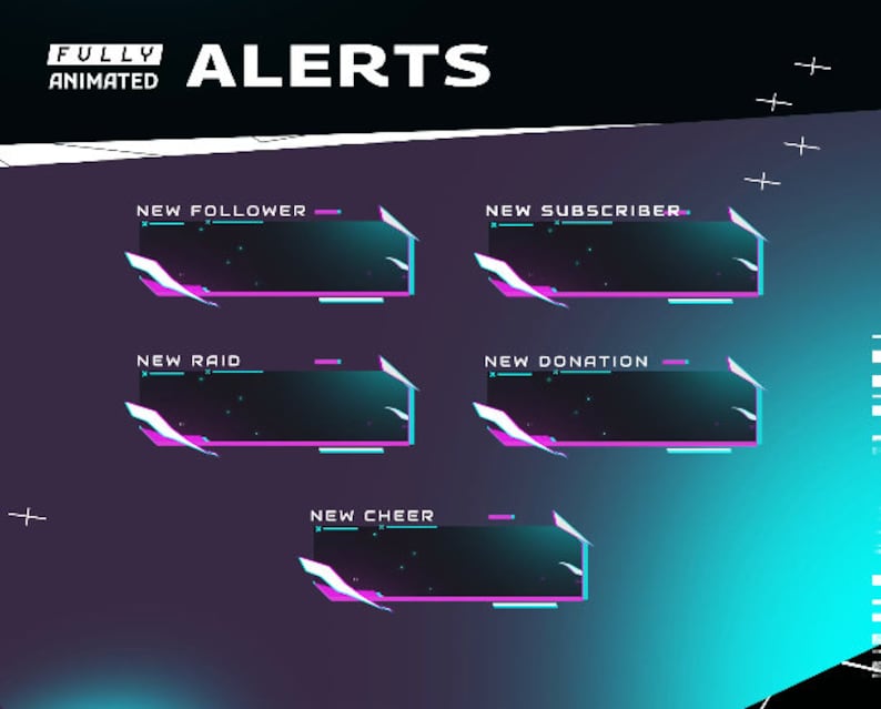 Flux Animated Stream Package/panels/black Theme/twitch Graphic Overlay/futuristic Modern Design ...