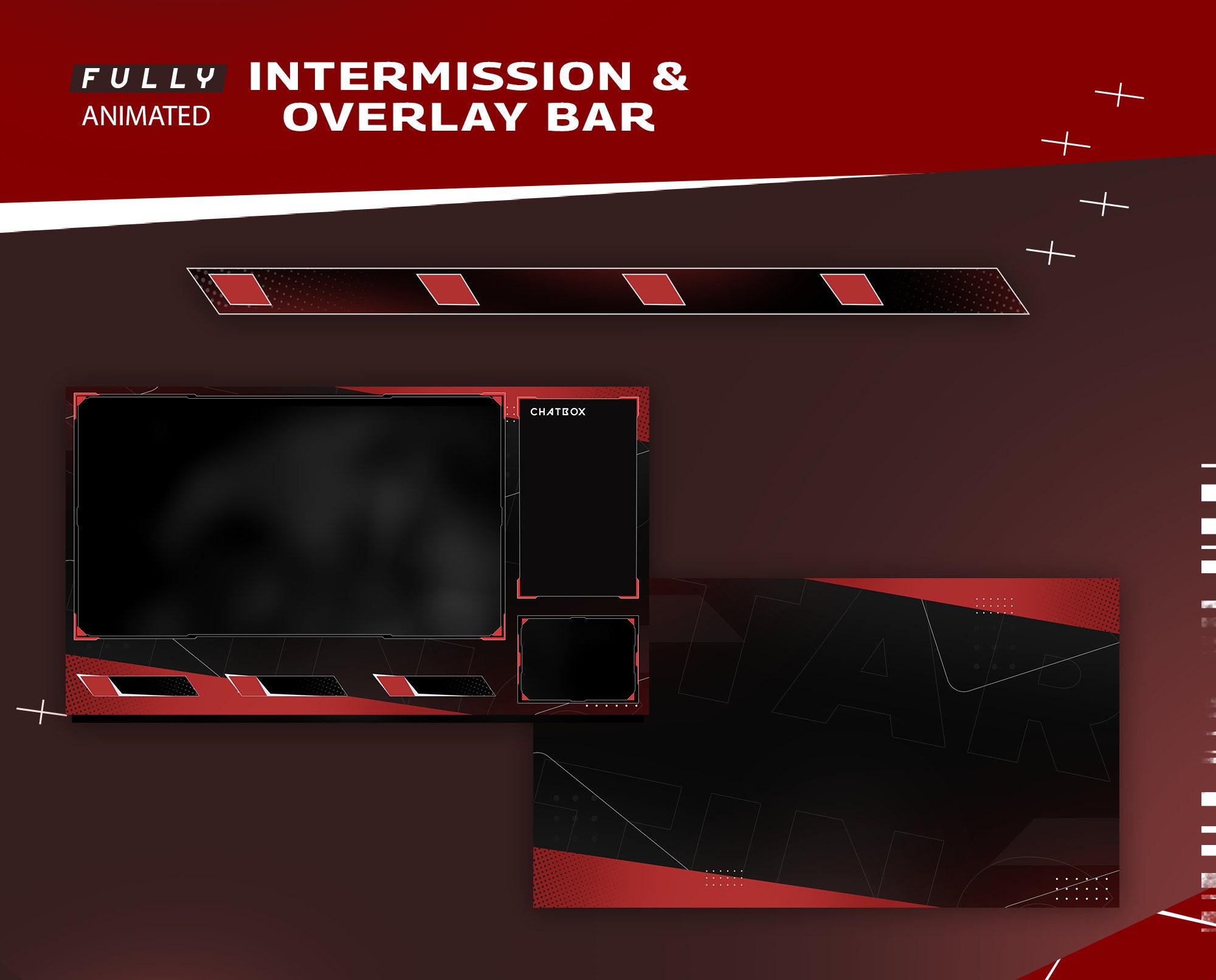 Razor Edge Animated Stream Pack for Twitch, Kick, Youtube/abstract ...