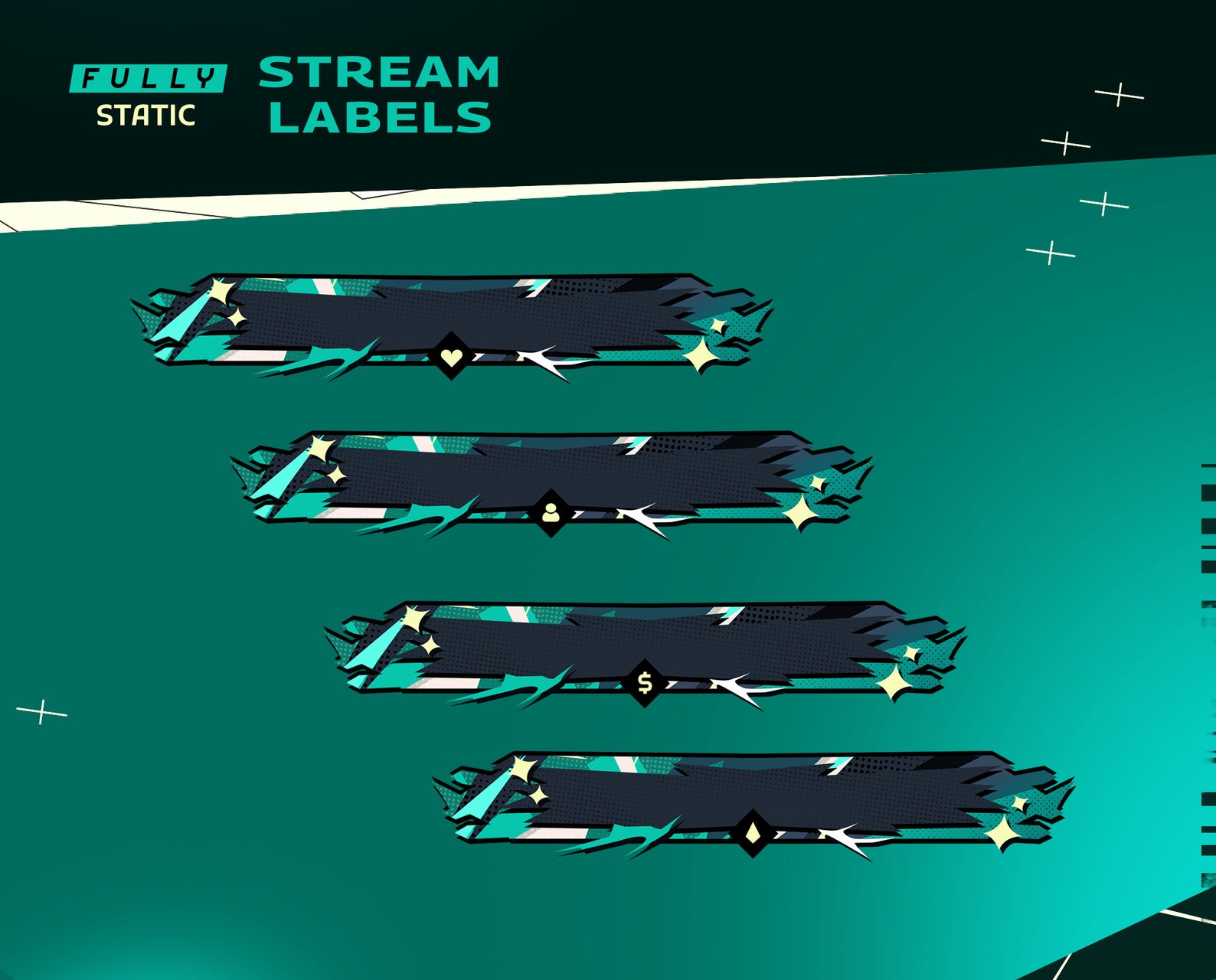 Persona Overlay Package for Twitch, Kick, Youtube/abstract Theme/comic ...