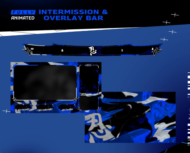 Ninja Animated Twitch Overlay Package Bundle/abstract Theme/streamer ...