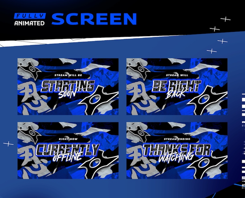 Ninja Animated Twitch Overlay Package Bundle/abstract Theme/streamer ...