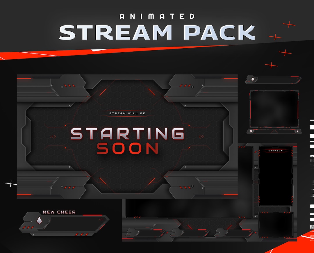 Metallic Sector Animated Stream Package-twitch Graphic Overlay ...