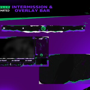Ripped Paper Animated Twitch Overlay Package Bundle/dark Theme/brush ...