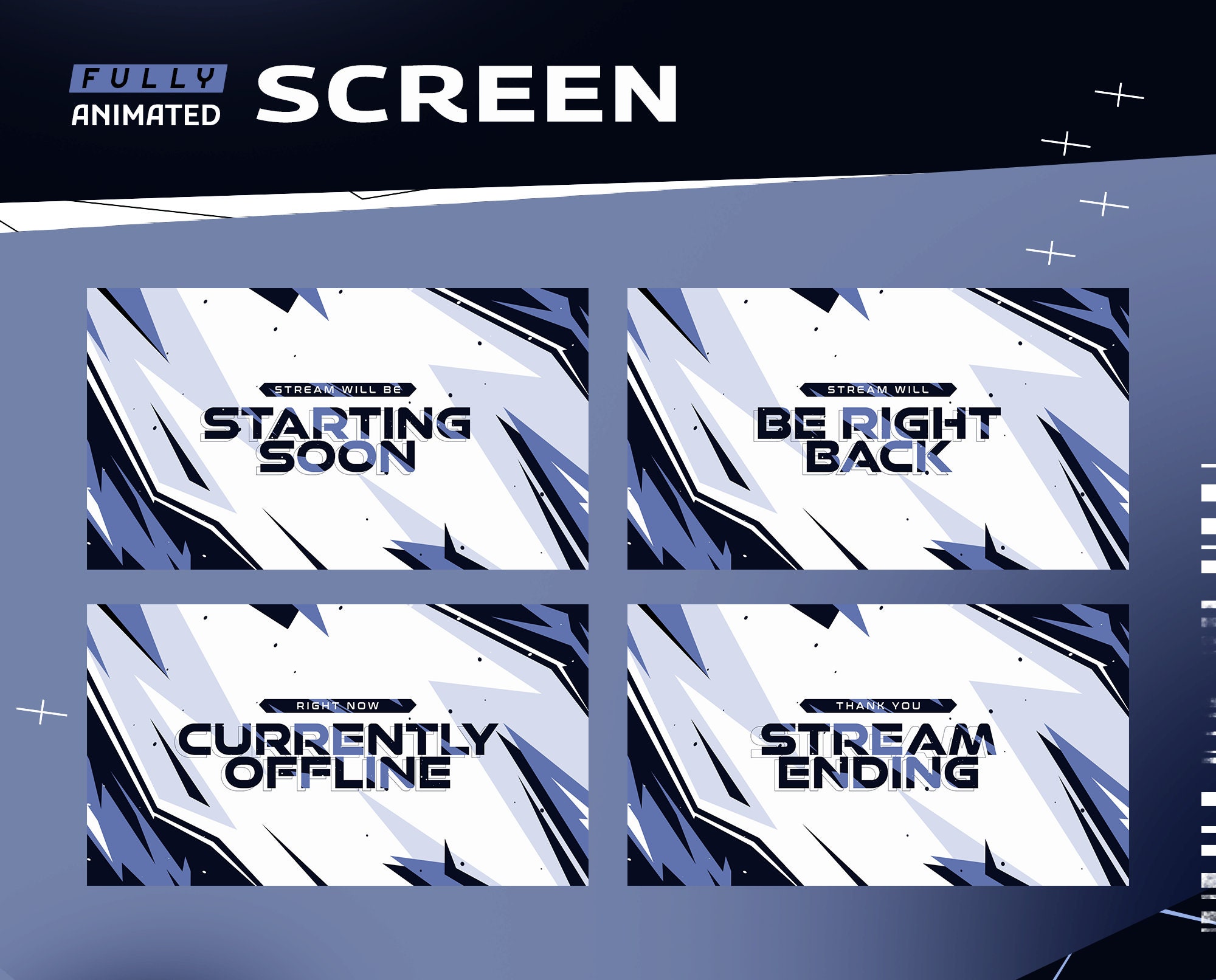 Alpha Overlay Package for Twitch, Kick, Youtube/abstract Theme/sharp ...