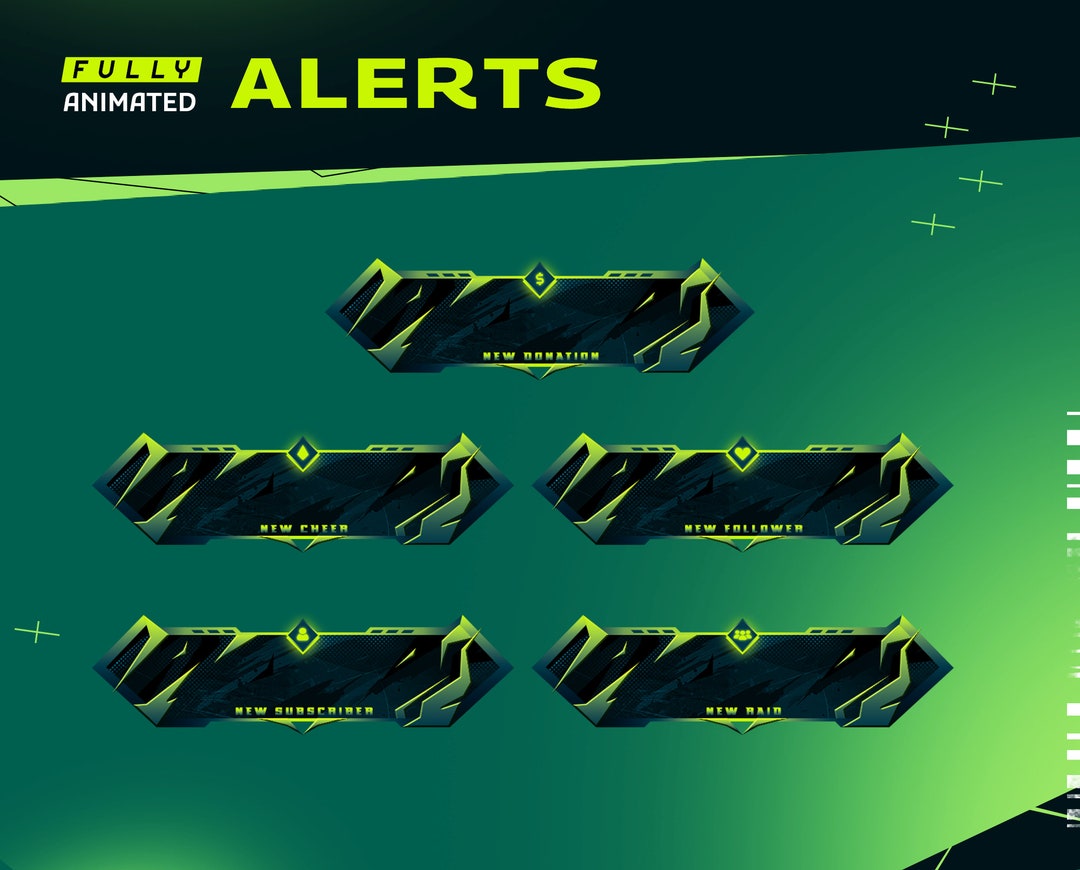 Broken Fragment Animated Twitch Overlay Stream Alert Bundle/abstract ...