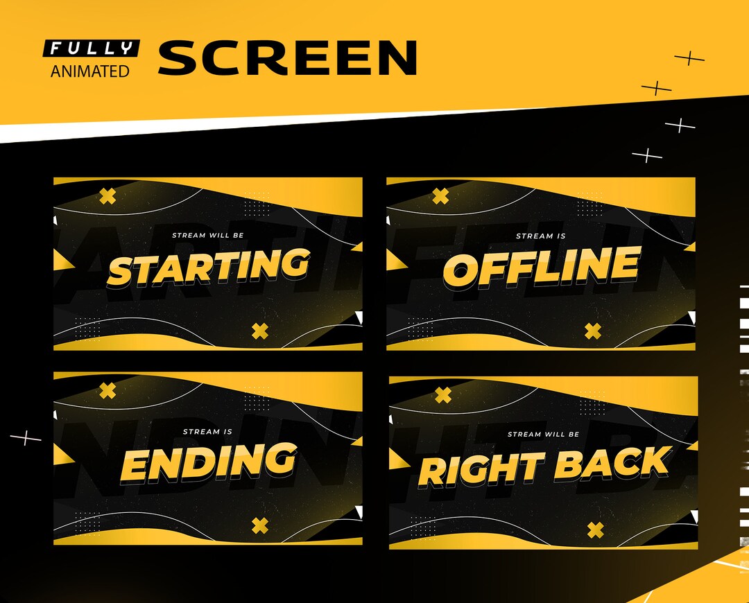 Yellow Pulse Animated Screen for Twitch,kick,youtube/abstract Theme ...