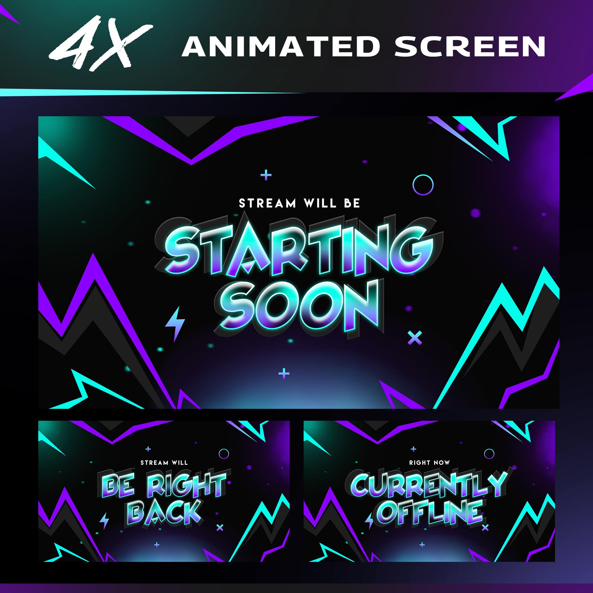 Animated Blaze Wave Stream Overlay: Futuristic Neon Blue Purple for ...