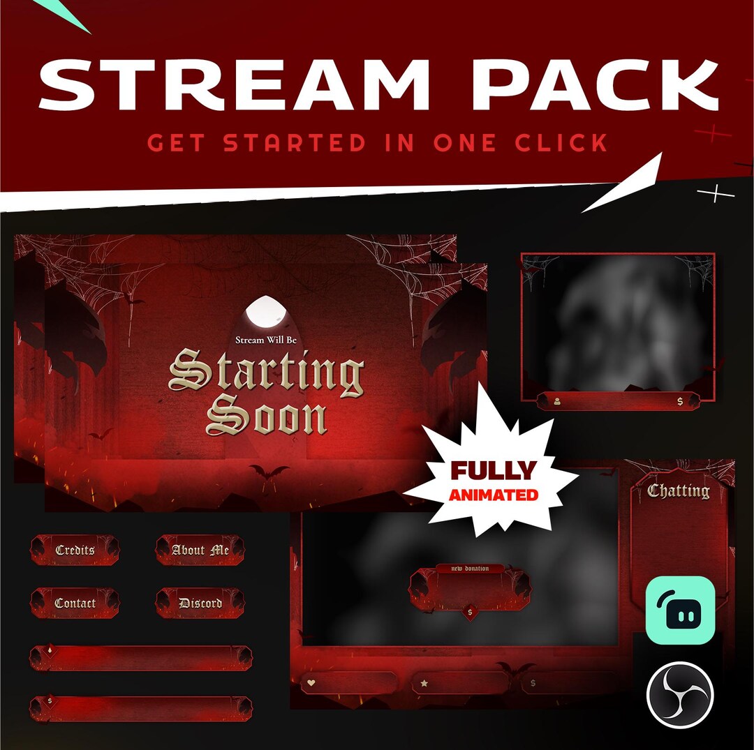 Dungeon Hunter Animated Stream Overlay Package for Twitch/crimson ...